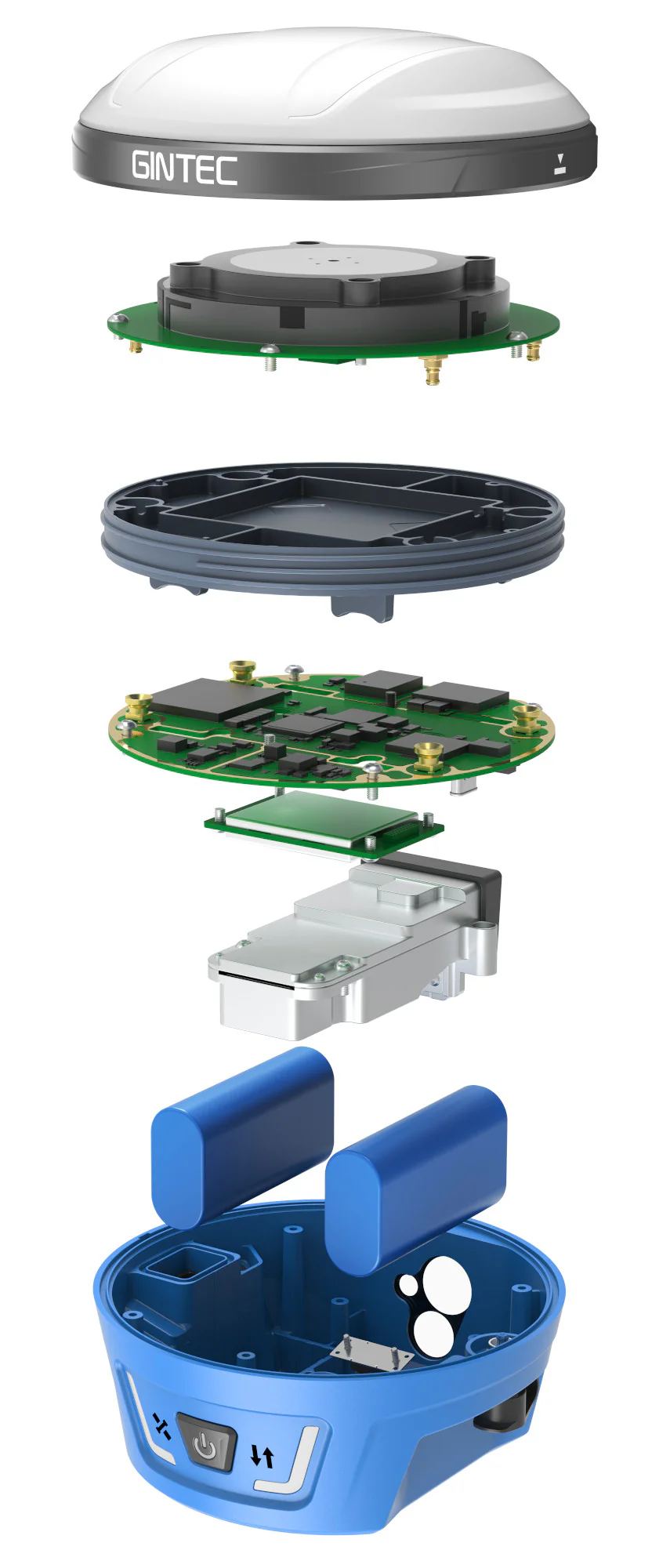 Gintec G50 Laser RTK GNSS Receiver (Triple-Band L1/L2/L5, 1408 Channel – GPSWebShop